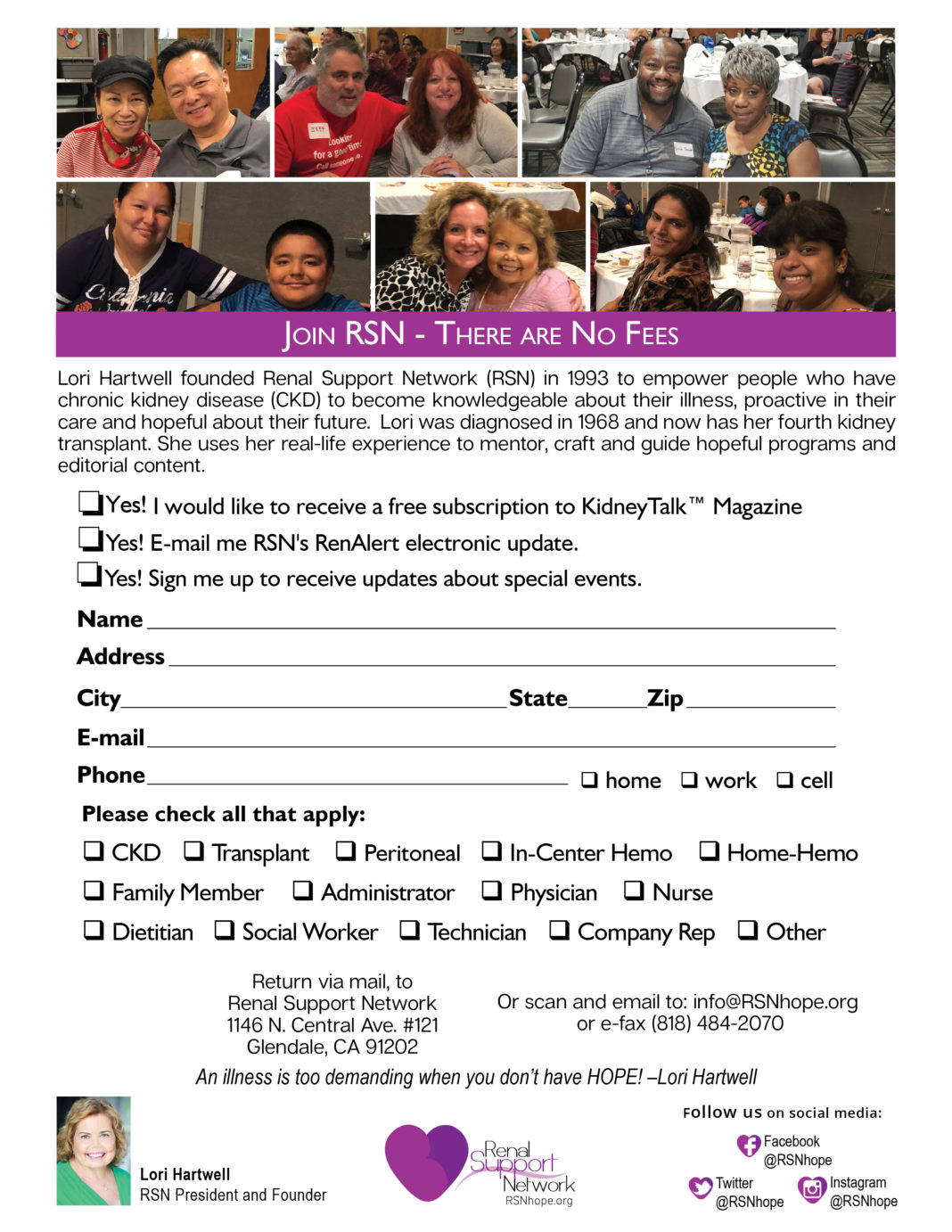 information and help navigating and living successfully with kidney disease